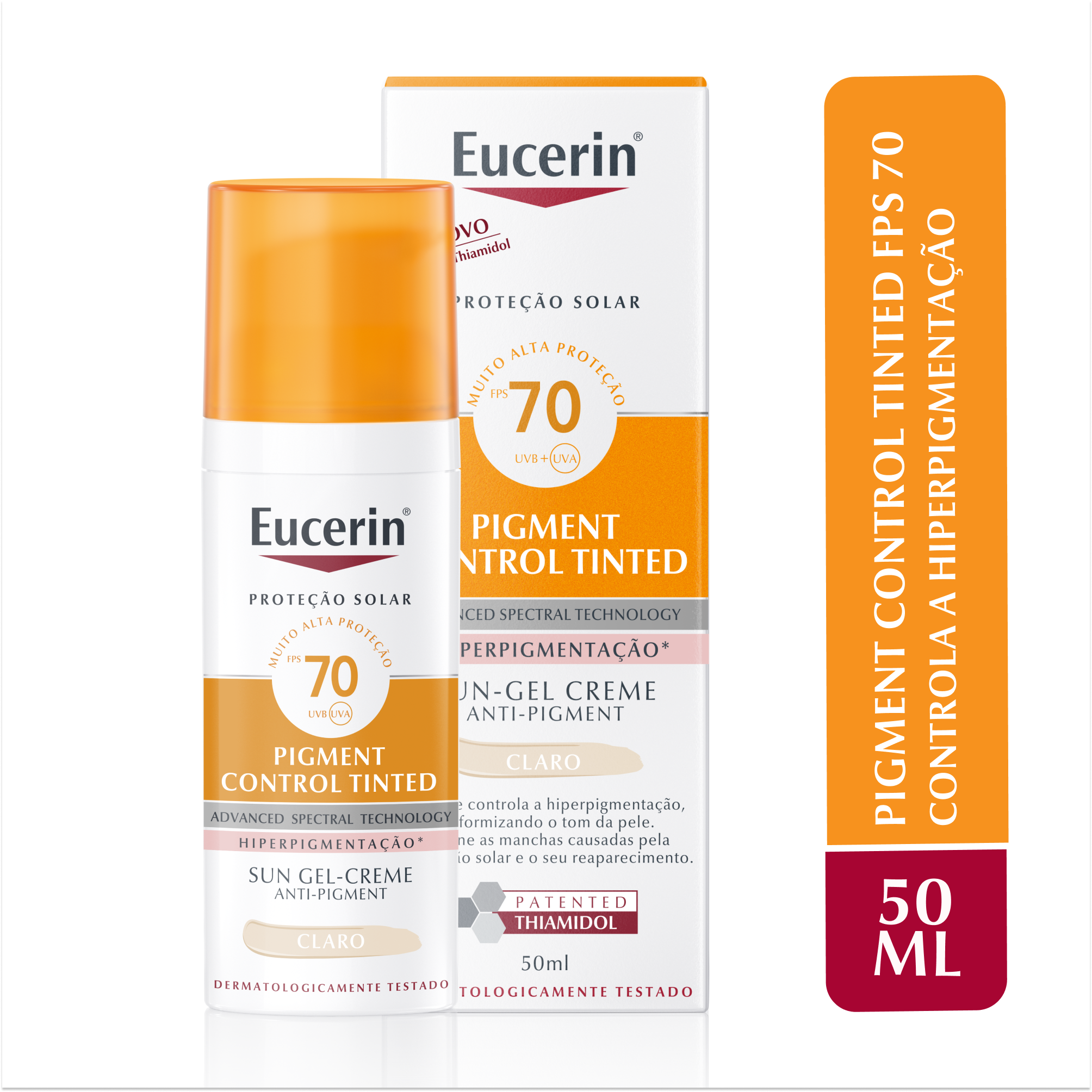 Eucerin Sun Pigment Control Gel Creme Tinted Claro FPS 70 50ml