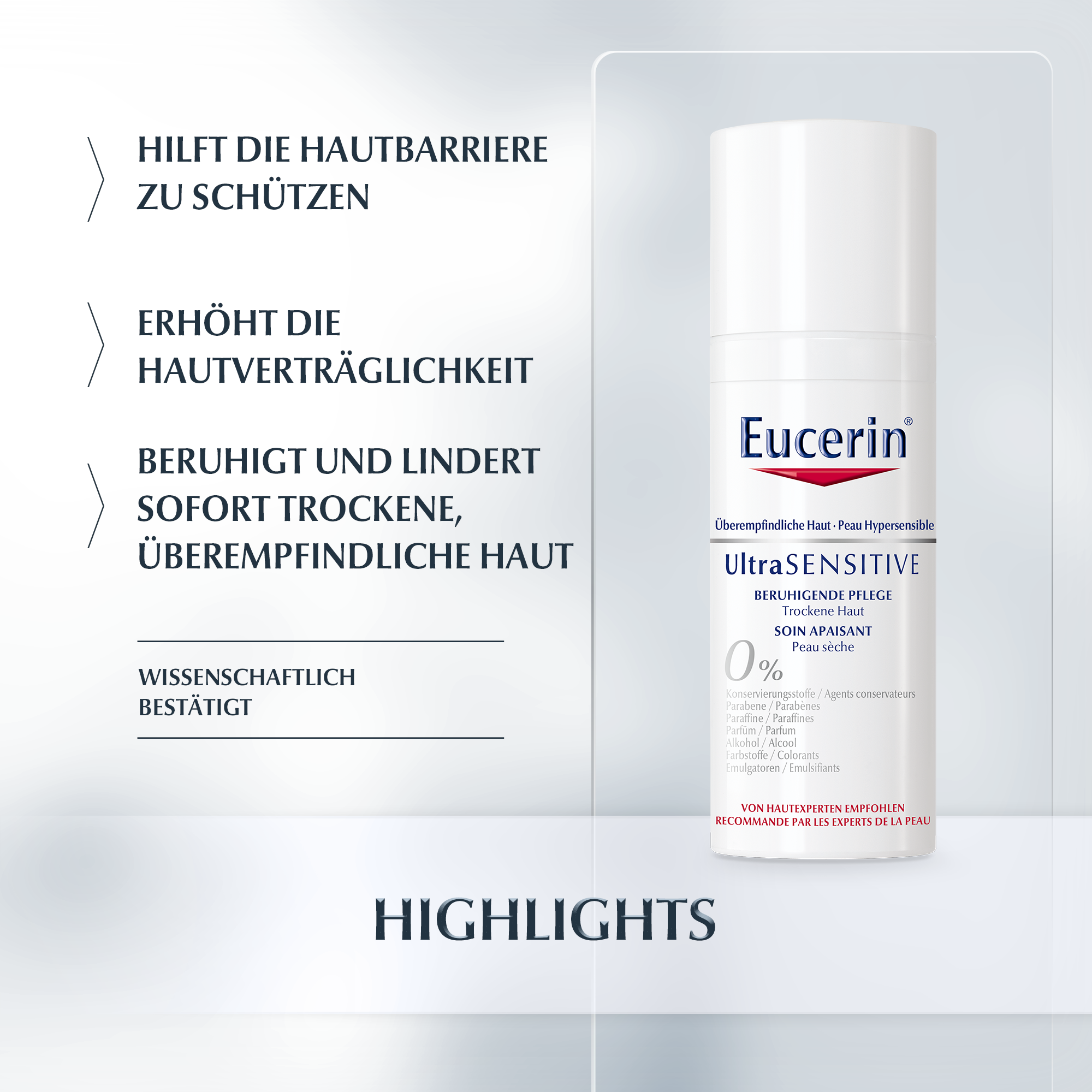 Beruhigende Pflege für überempfindliche Haut |UltraSENSITIVE| Eucerin