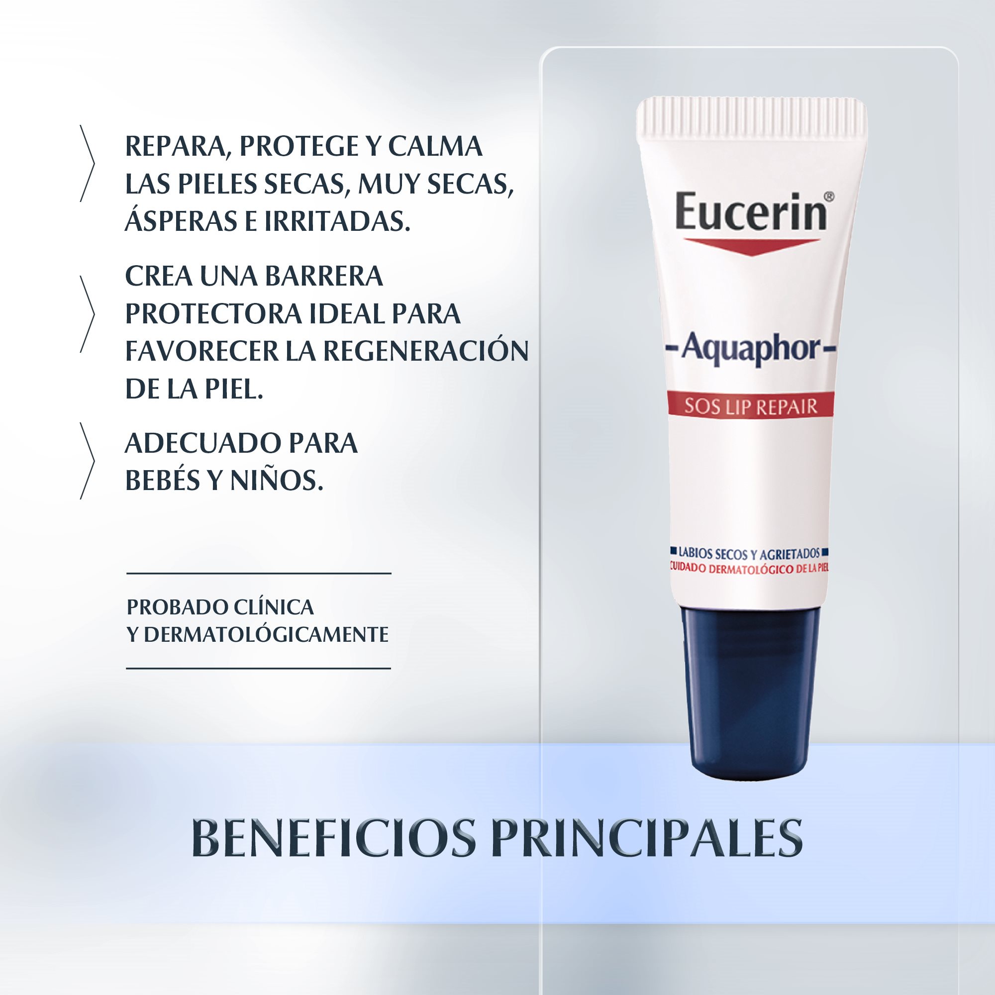 Aquaphor SOS Regenerador Labial | Labios secos y agrietados | Eucerin