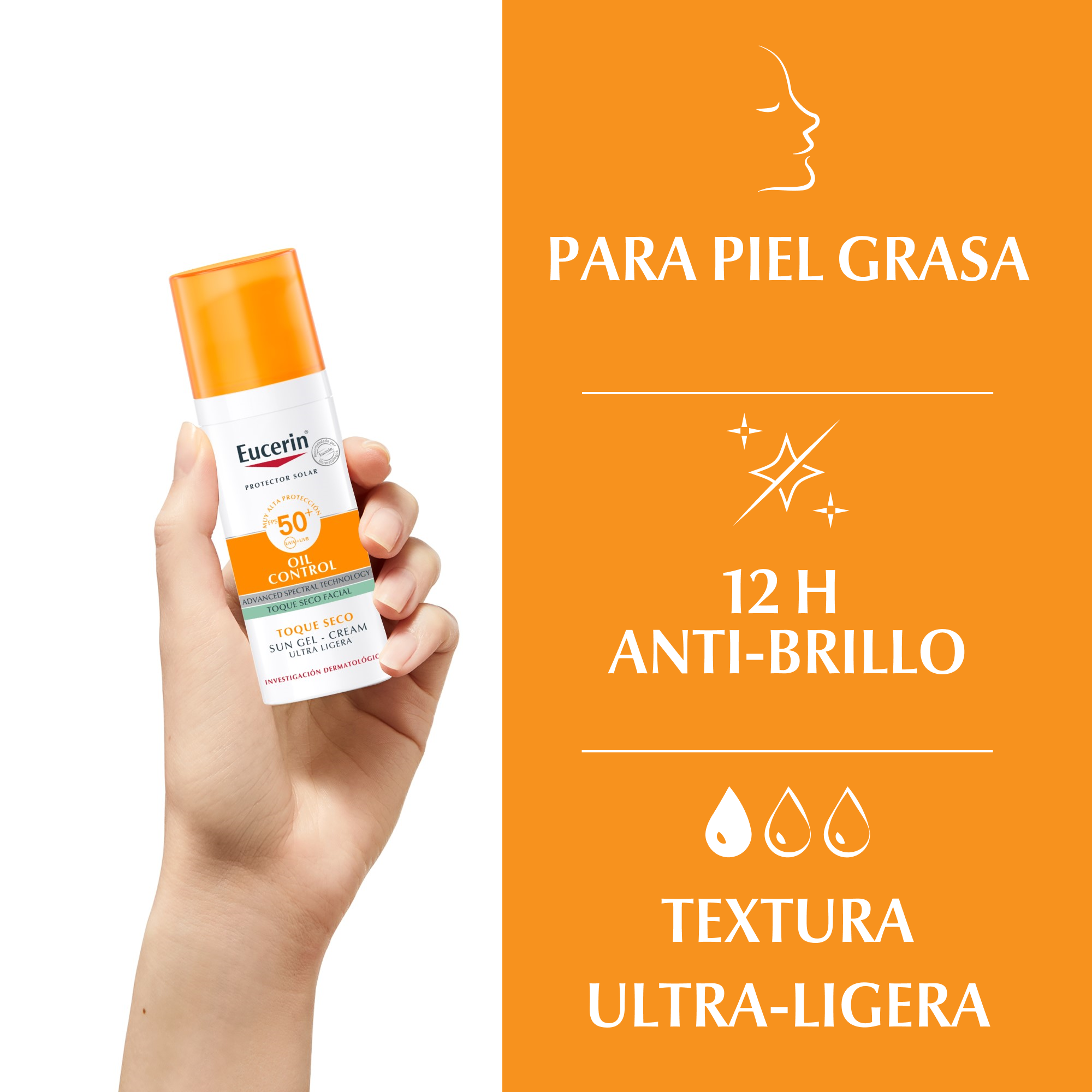 Gel-Crema Sun Face Oil Control FPS50+ | Eucerin