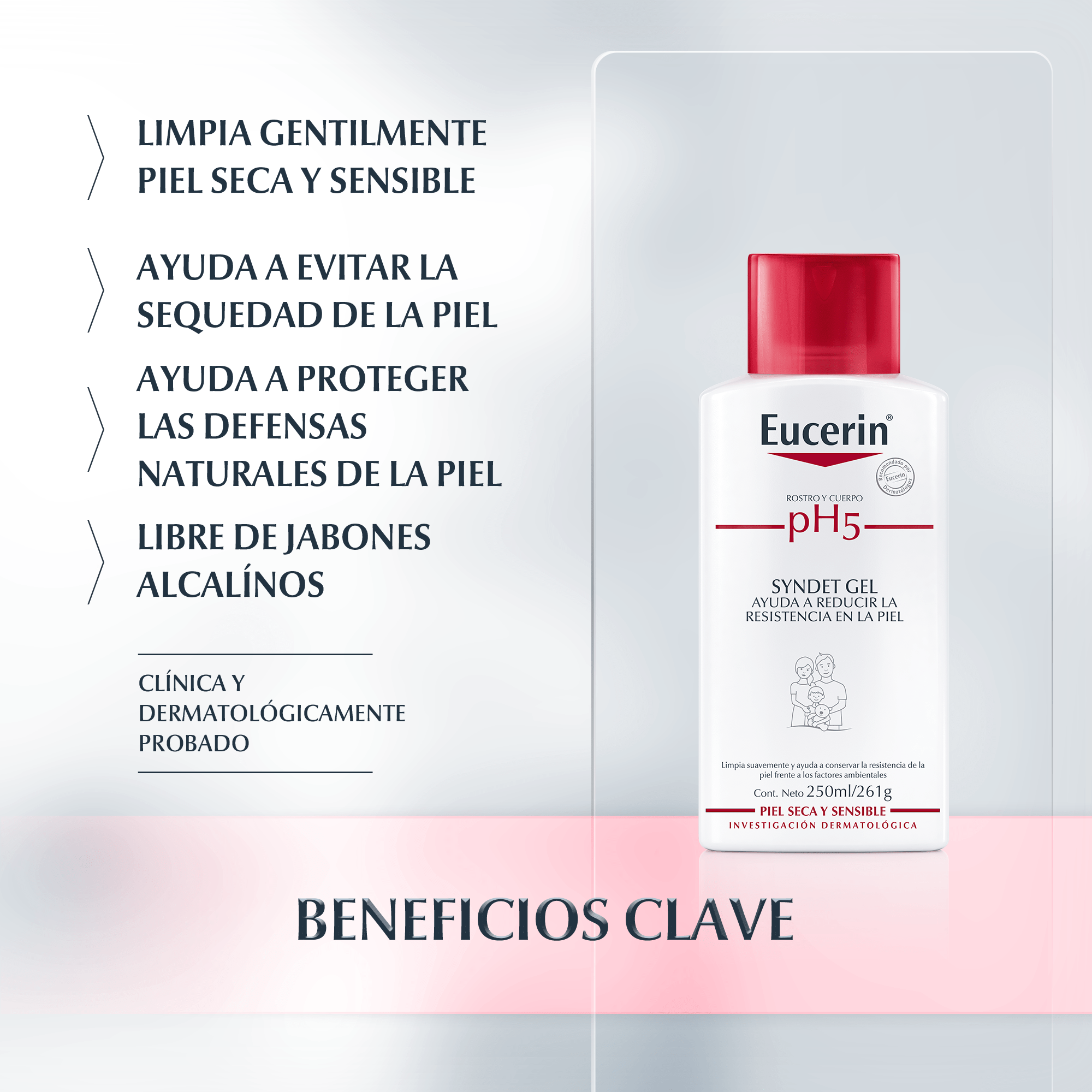 pH5 Syndet Gel Limpieza efectiva para la Piel Sensible | Eucerin