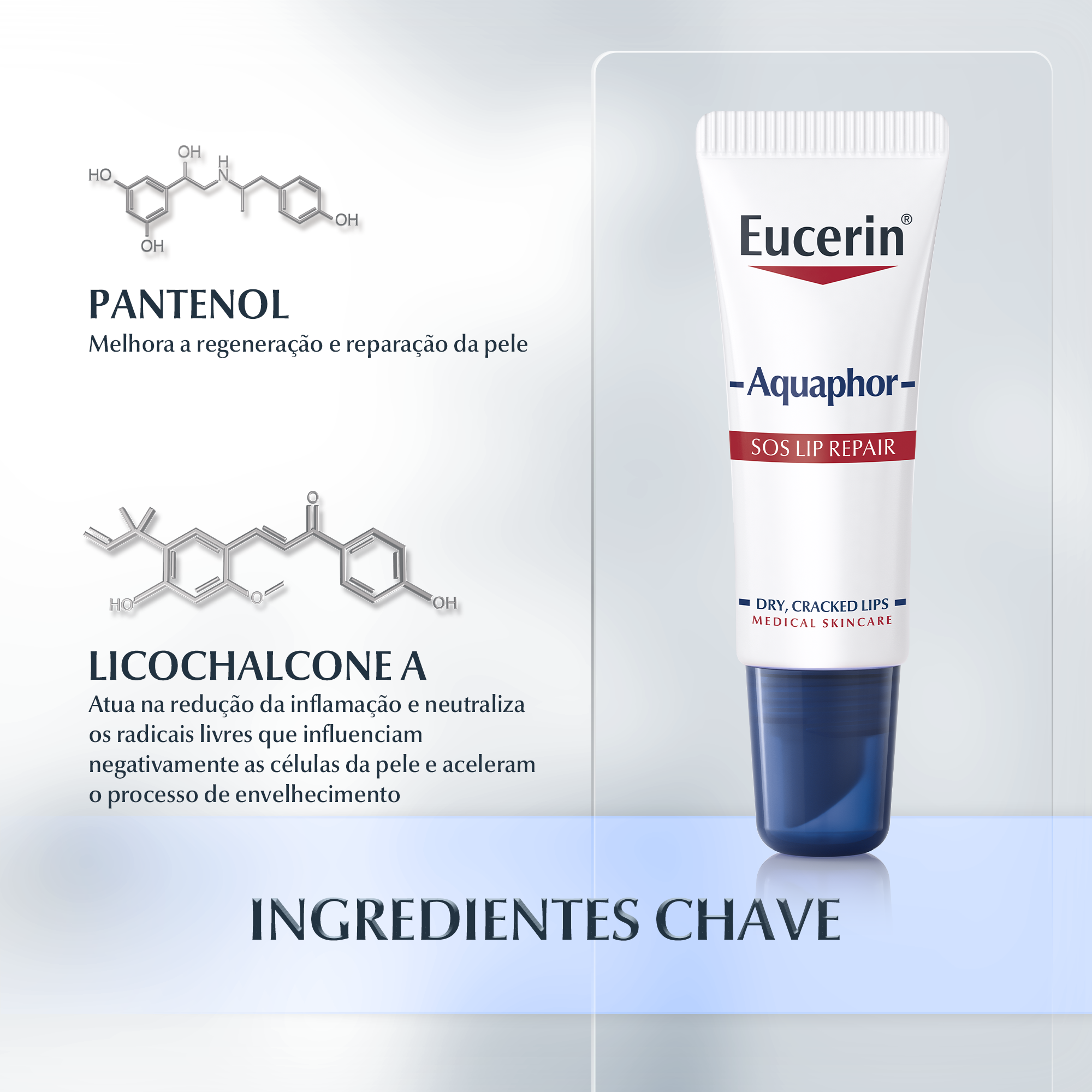Aquaphor SOS Regenerador - Lábios Secos e Gretados | Eucerin