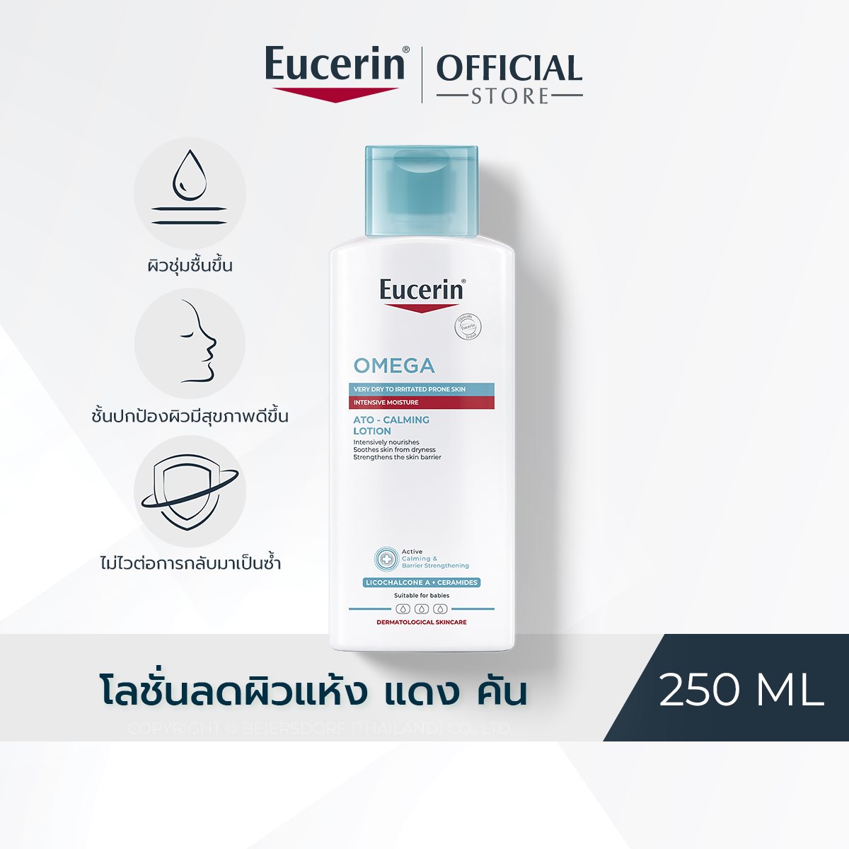 Eucerin OMEGA ATO-CALMING LOTION 250 ML (สูตรที่มีขายเฉพาะในโรงพยาบาล ...