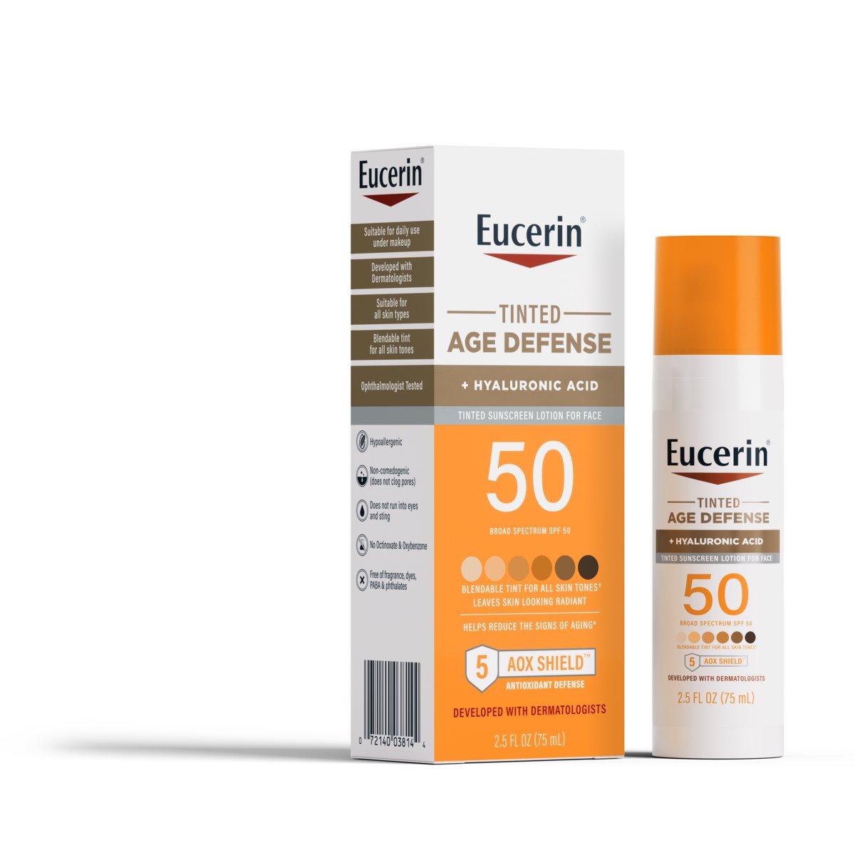 Tinted Age Defense Face Sunscreen Lotion SPF 50-Eucerin Sun