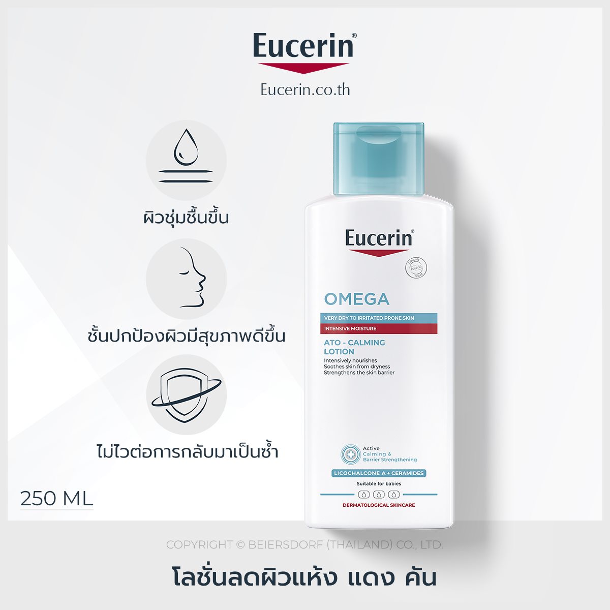 Eucerin OMEGA ATO-CALMING LOTION 250 ML (สูตรที่มีขายเฉพาะในโรงพยาบาล ...