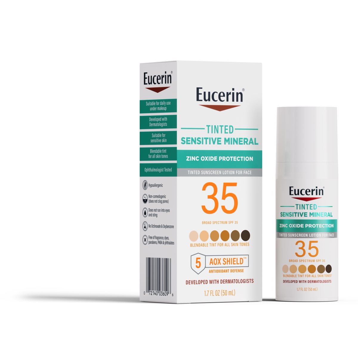 Tinted Mineral Face Sunscreen Lotion SPF 50 - Eucerin Sun