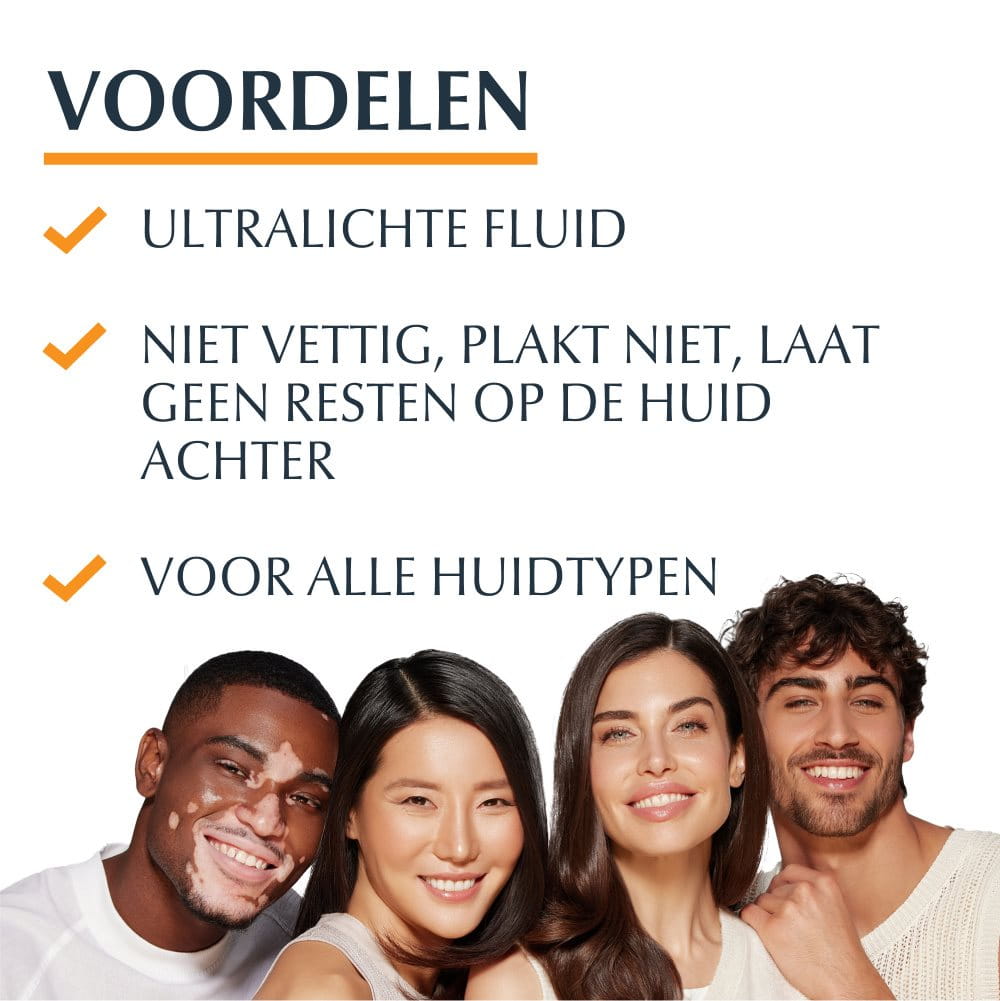 Ultralichte zonnefluid / zonnebescherming voor alle huidtypen / met SPF 50+