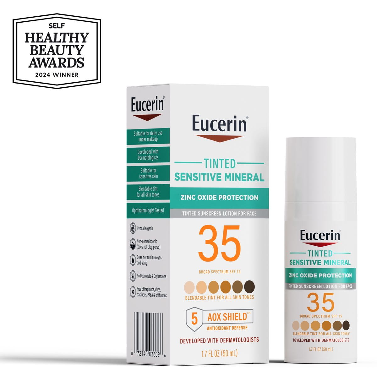 Tinted Mineral Face Sunscreen Lotion SPF 50 - Eucerin Sun