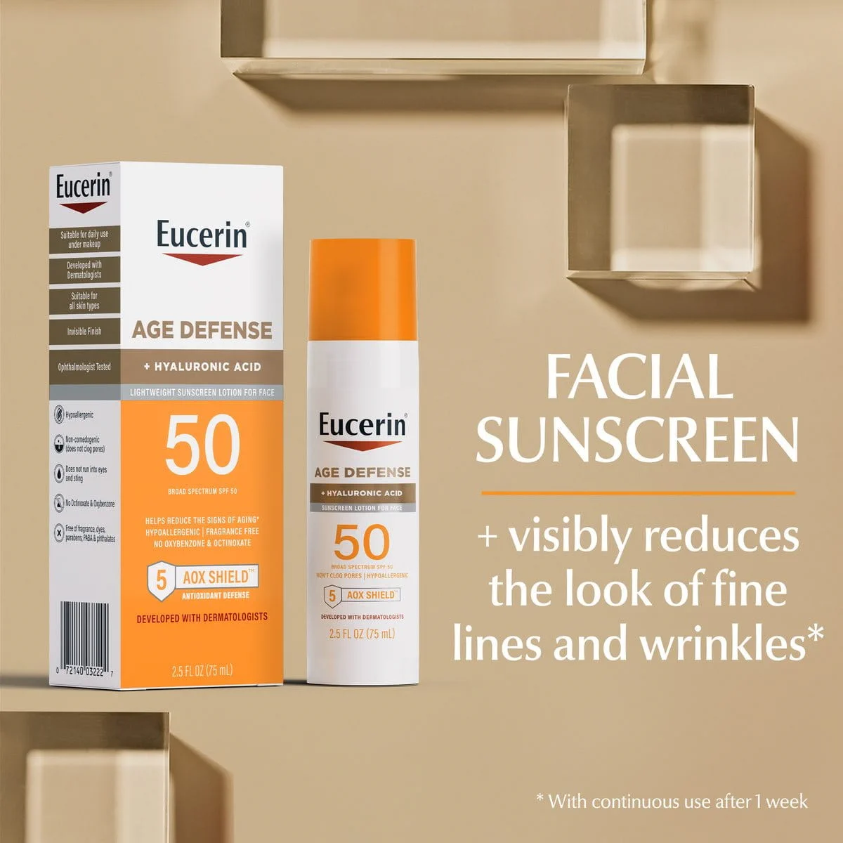 Age Defense Face Sunscreen Lotion SPF 50 - Eucerin Sun