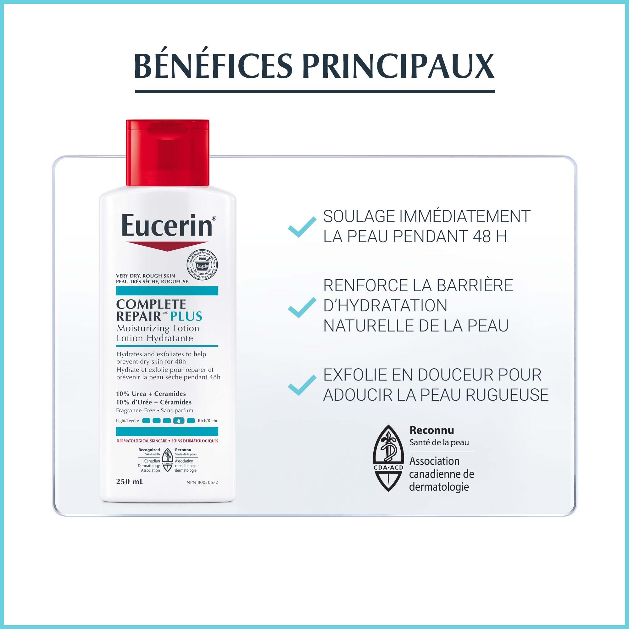 Eucerin : Peau très sèche, rugueuse | Lotion Hydratante Complete Repair ...