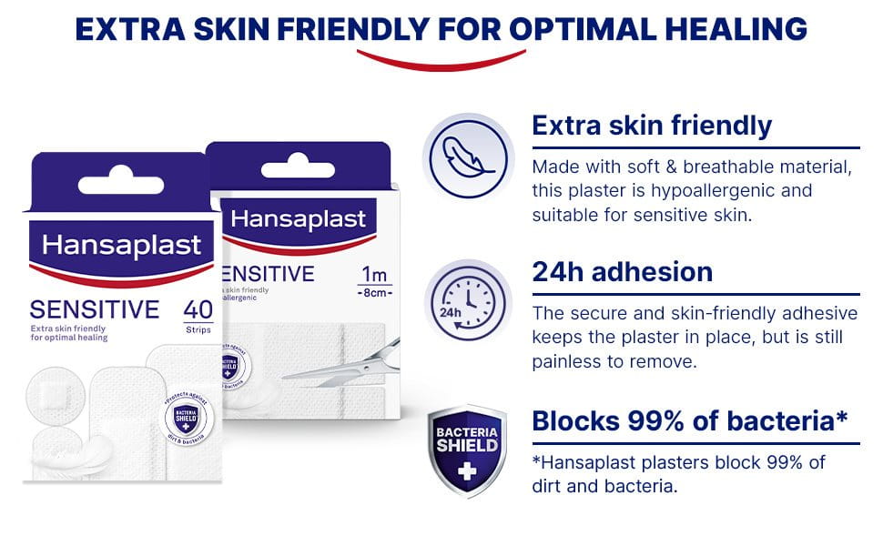Hansaplast Sensitive Plasters - Skin-friendly Wound Protection