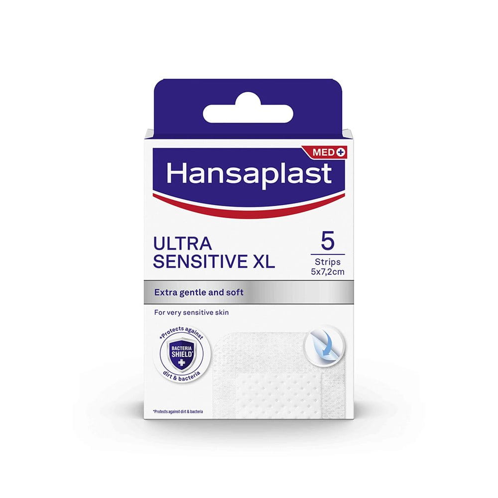Hansaplast Ultra Sensitive XL Wound Plasters | 7,2 x 5cm | Extra gentle ...