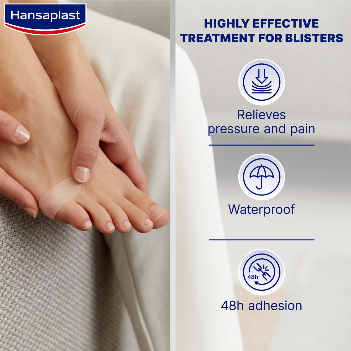 Small blister plasters for little blisters on toes – Hansaplast.