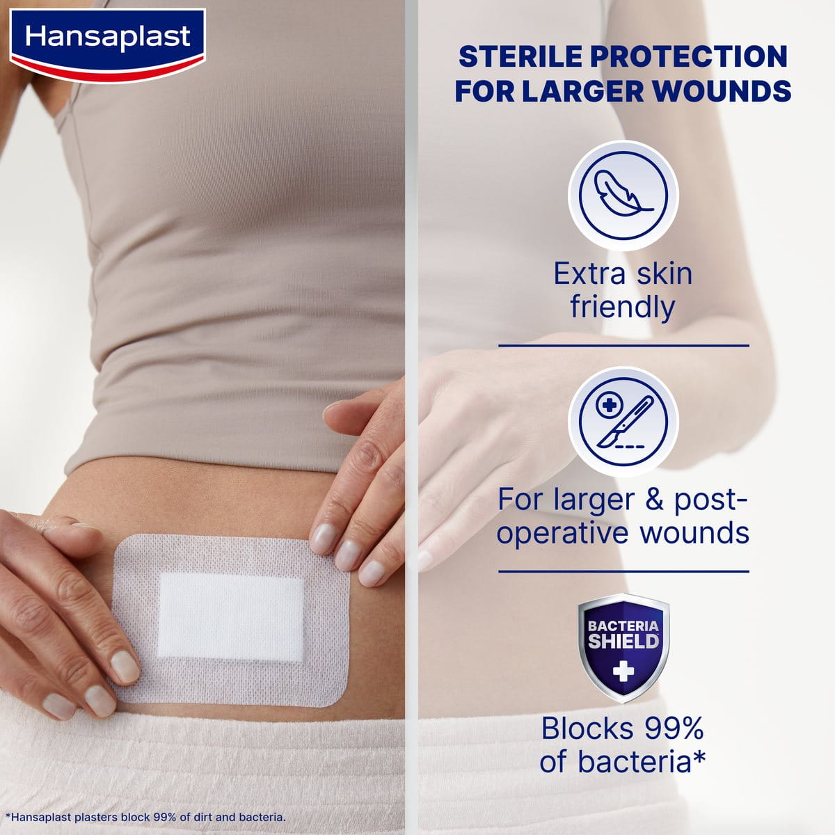 Hansaplast Sensitive XXL Wound Plasters | Sterile | 8 x 10cm | Extra ...